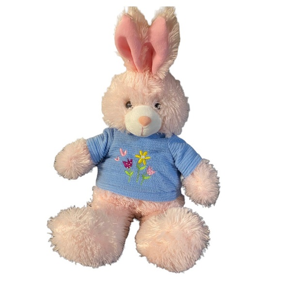 dandee | Toys | Dan Dee Pink Bunny Rabbit Plush Stuffed Easter Blue Removable Sweater Tulip 8 ...